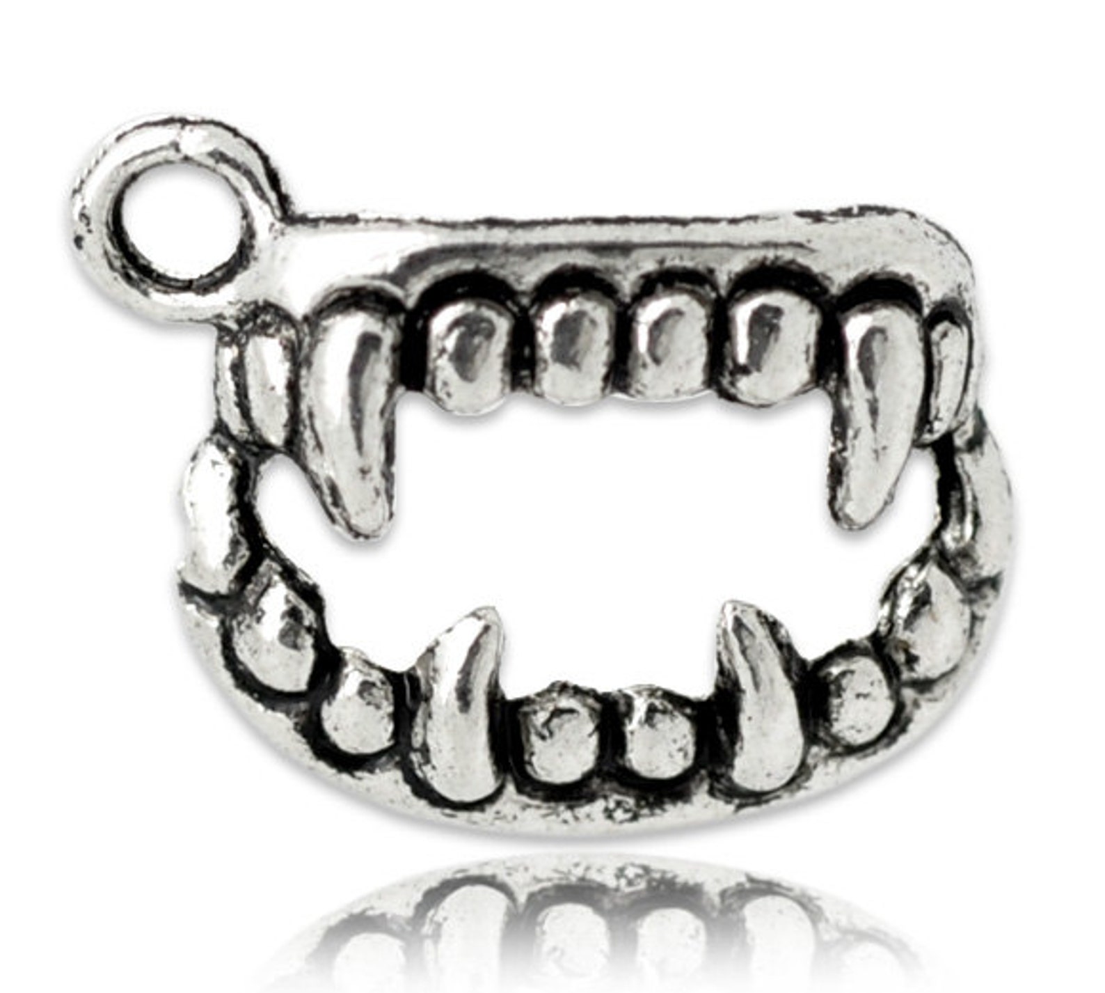10 Pieces Antique Silver Vampire Teeth Charms - Etsy