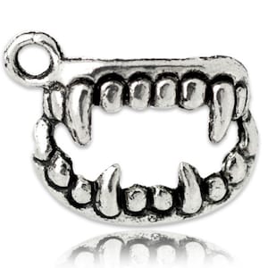 10 Pieces Antique Silver Vampire Teeth Charms - Etsy