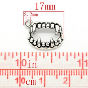 10 Pieces Antique Silver Vampire Teeth Charms - Etsy