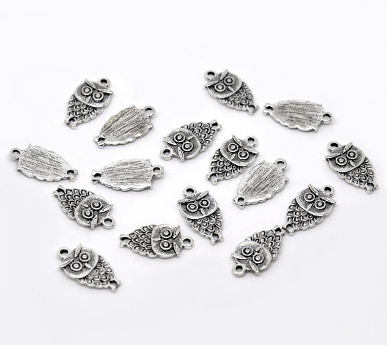 5 Pieces Antique Silver Small Owl Charms - Etsy
