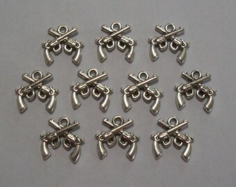 Ten Pieces Antique Silver Gun Revolver Pistol Charms | Etsy