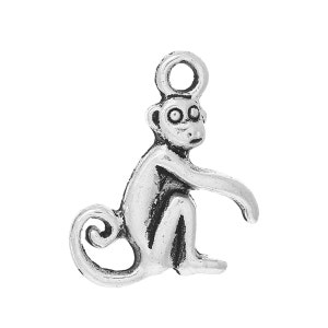 10 Pieces Antique Silver Monkey Charms - Etsy