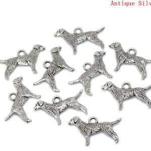10 Pieces Antique Silver Labrador Retriever Dog Charms - Etsy