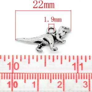 10 Pieces Antique Silver Dinosaur Charms - Etsy