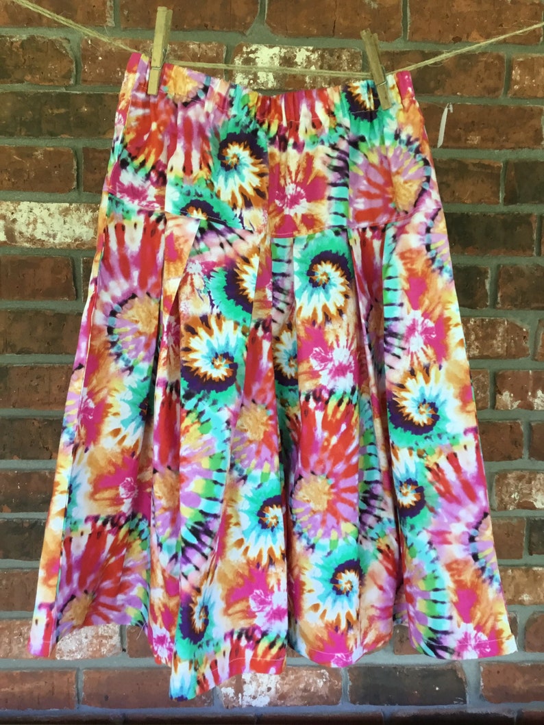 Girls Size 5 Culottes Tie Dye Long Modest Split Skirt Camp Ready to ...