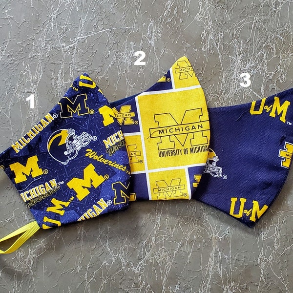 University of Michigan Masks - Etsy