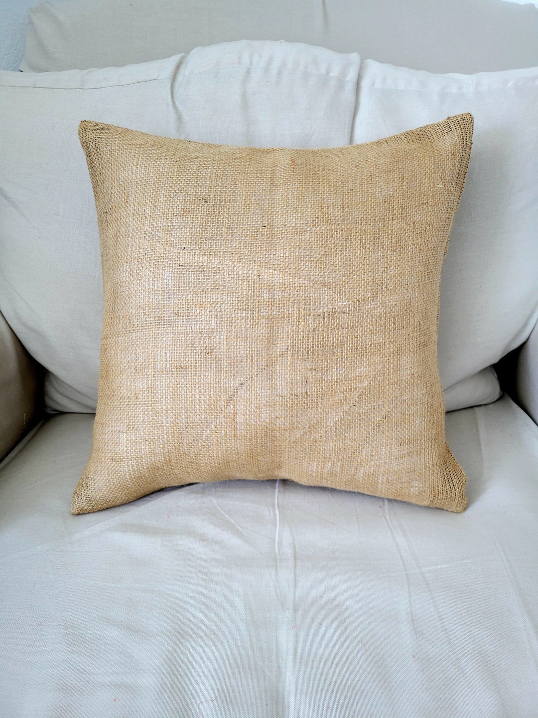 Natural Rustic Burlap Pillow Cover Rustic Farmhouse Style - Etsy
