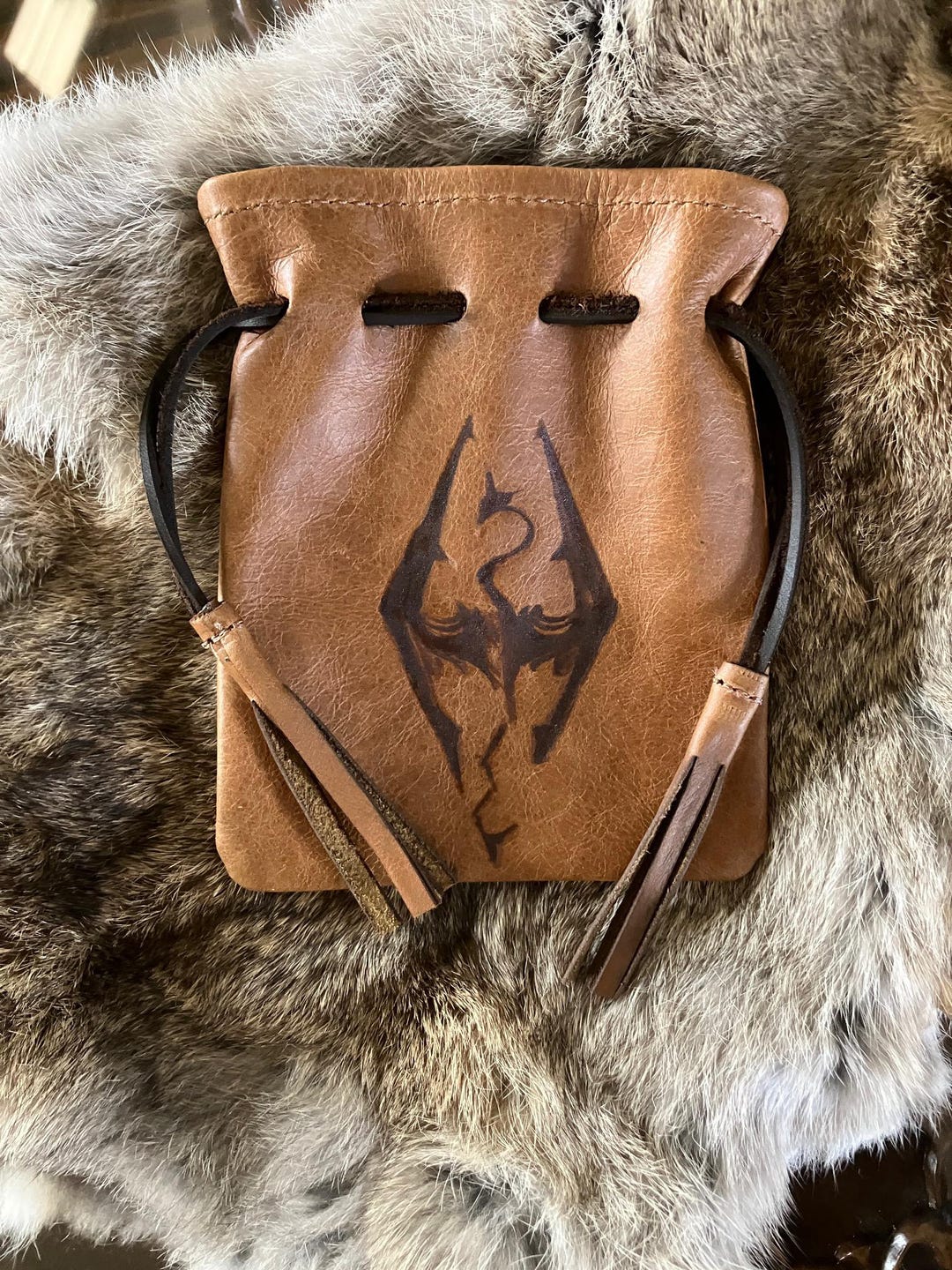 Skyrim Inspired Leather Dragon Pouch - Etsy