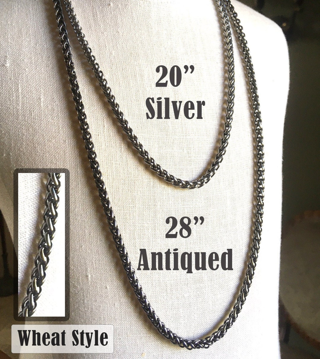 Premium Stainless Steel Wheat Style Chain - Etsy UK