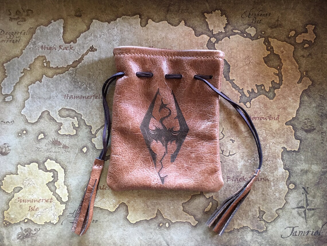 Skyrim Inspired Leather Dragon Pouch - Etsy