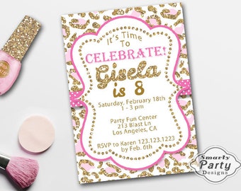 Pink Cheetah Invite | Etsy