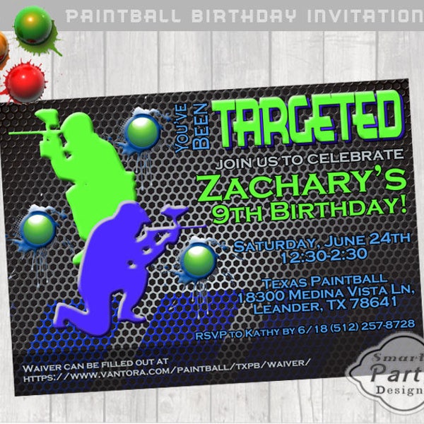 Gel Blaster Party Invitation - Etsy