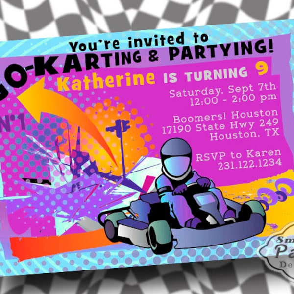 Go Kart Birthday for Girls - Etsy