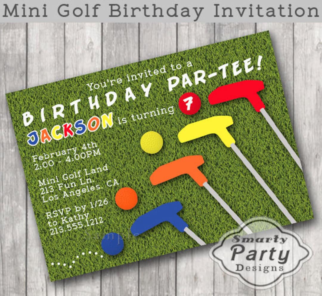 Mini Golf Birthday Party Invite Invitation Par-tee Printable ...