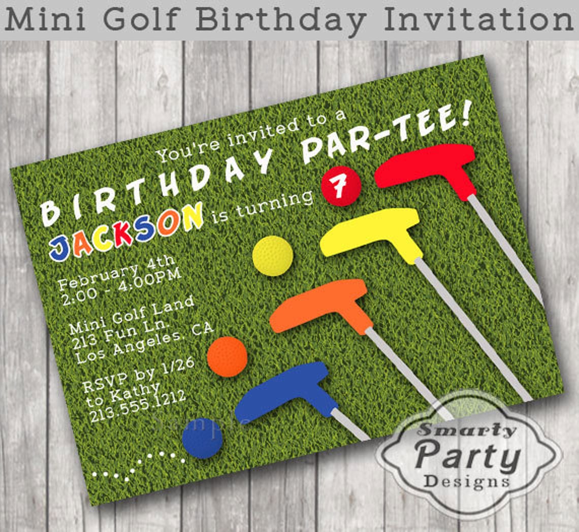 Mini Golf Birthday Party Invite Invitation Par-tee Printable ...
