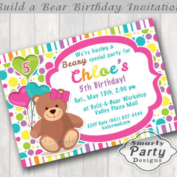 Build a Bear Invite - Etsy