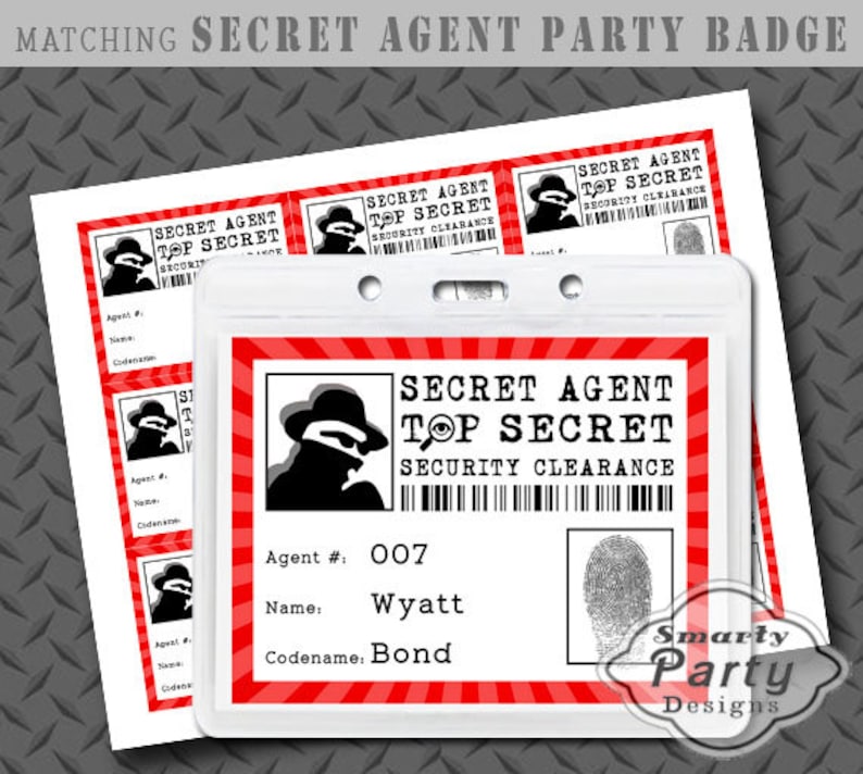 Spy Birthday Party Photo Invite Secret Agent Invitation | Etsy