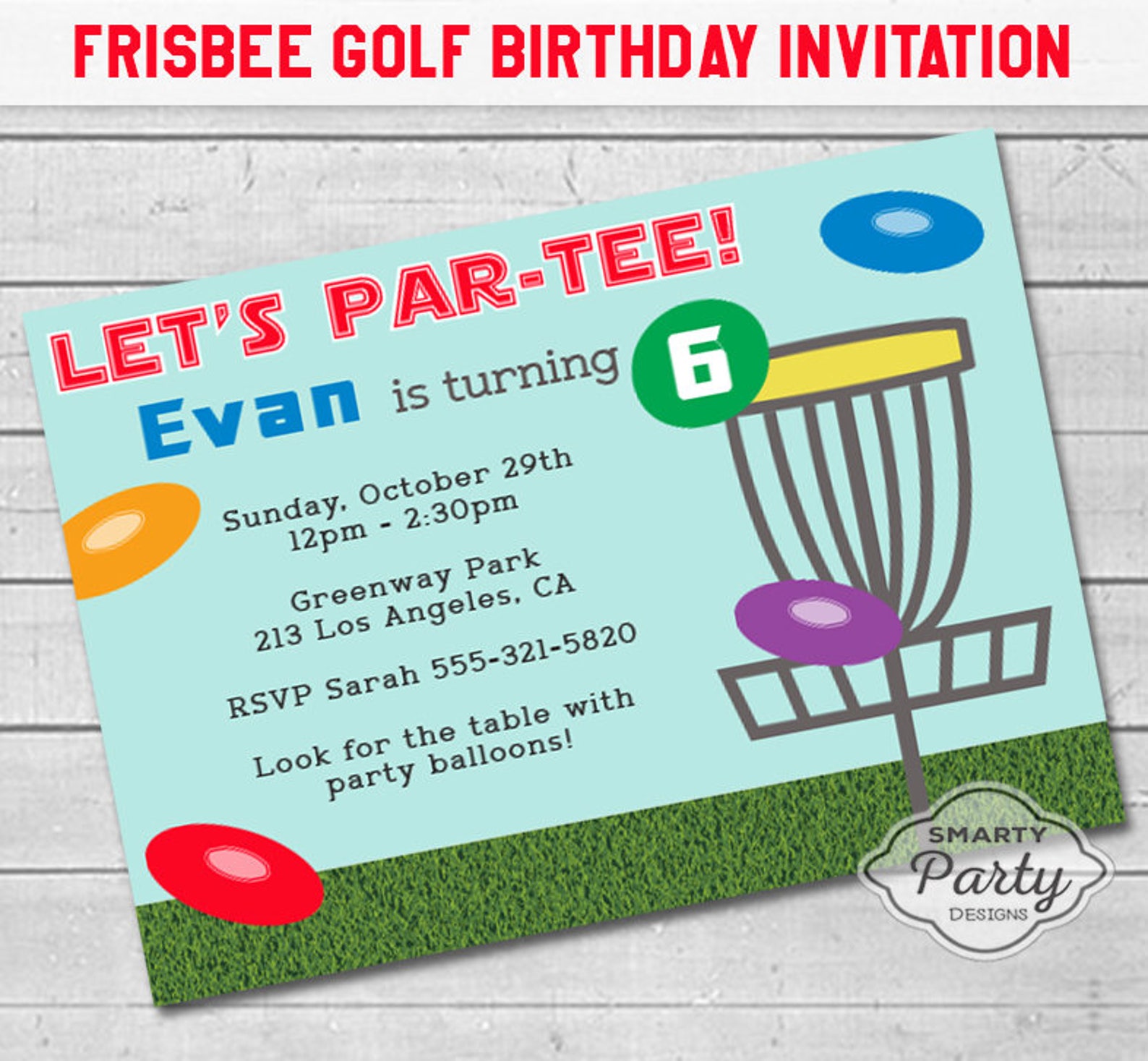 Frisbee Golf Birthday Party Invite / Disc Golf Birthday - Etsy