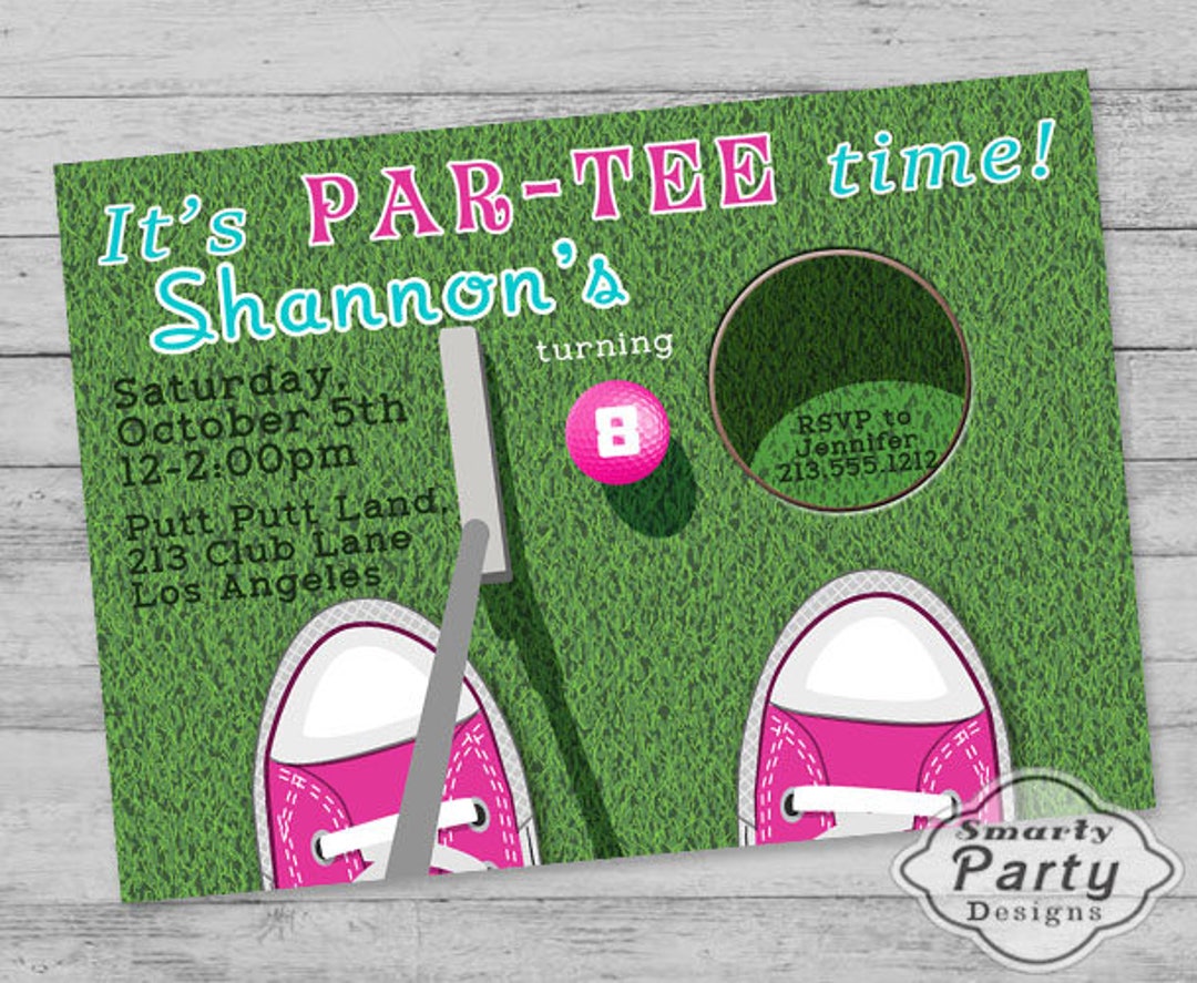 Mini Golf Par-tee Invite Golf - Birthday Party Invite Invitation ...