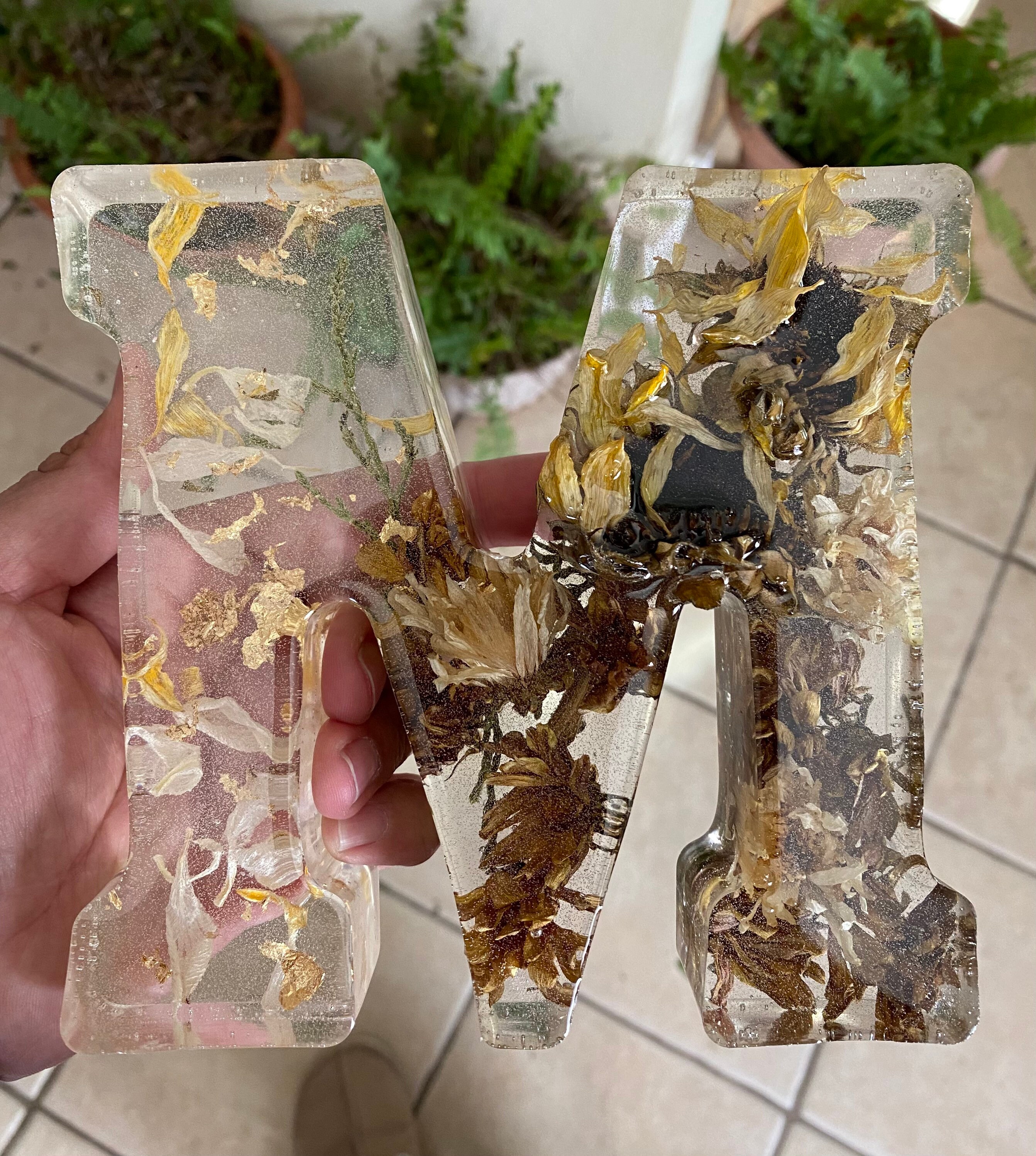 Custom Single Resin Letter M With Preserved Flowers - Etsy