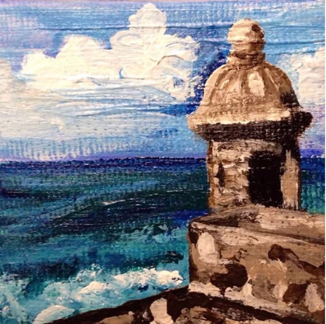 El Morro Puerto Rican Landmark Original Miniature Acrylic on | Etsy