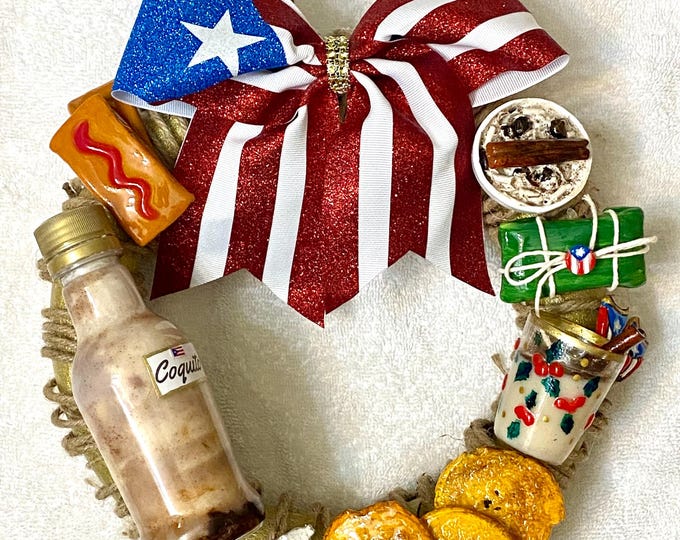 Puerto Rican Traditional Christmas Foods and Items Wreath With Puerto ...