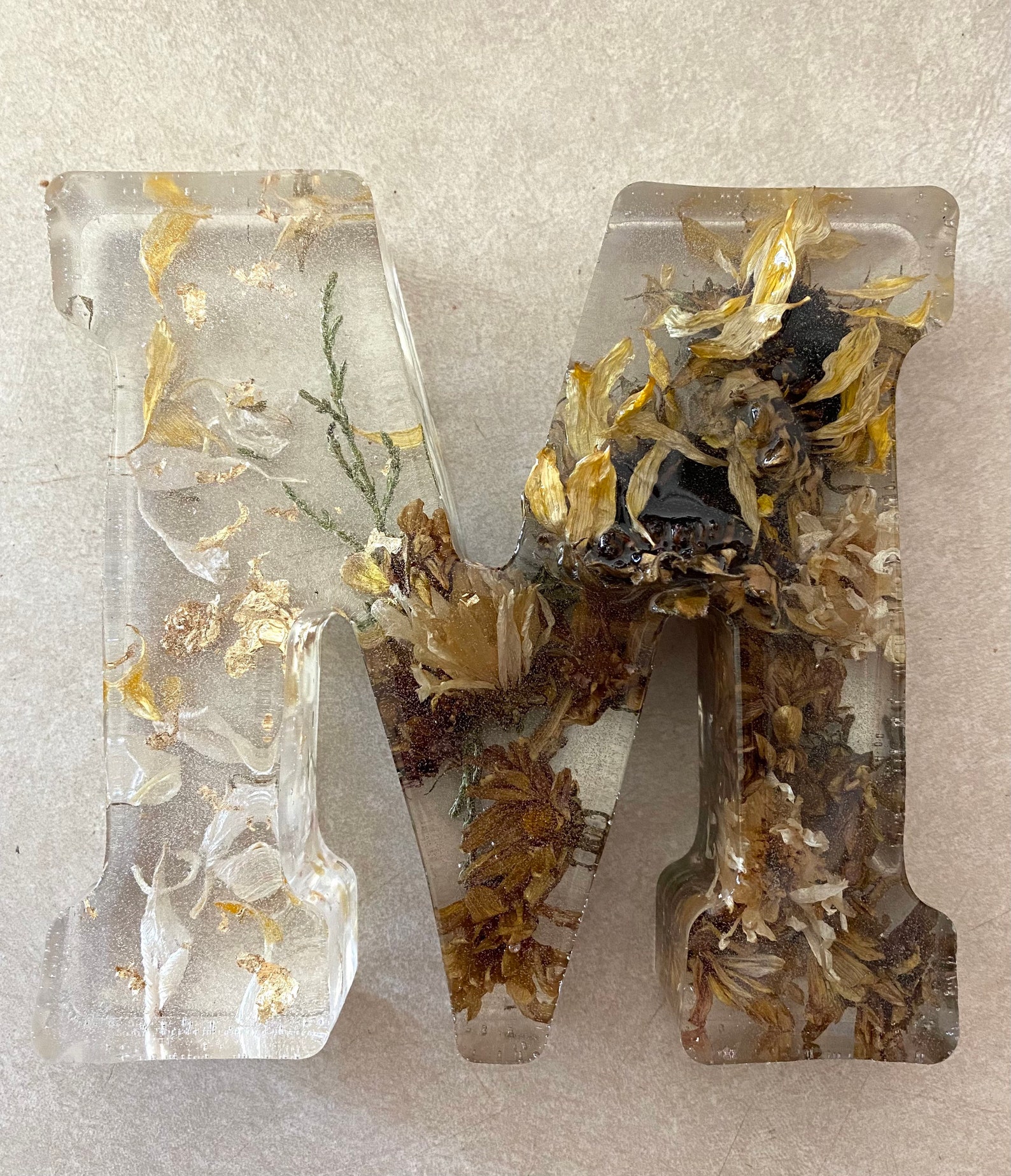 Custom Single Resin Letter M With Preserved Flowers - Etsy