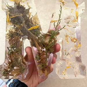 Custom Single Resin Letter M With Preserved Flowers - Etsy
