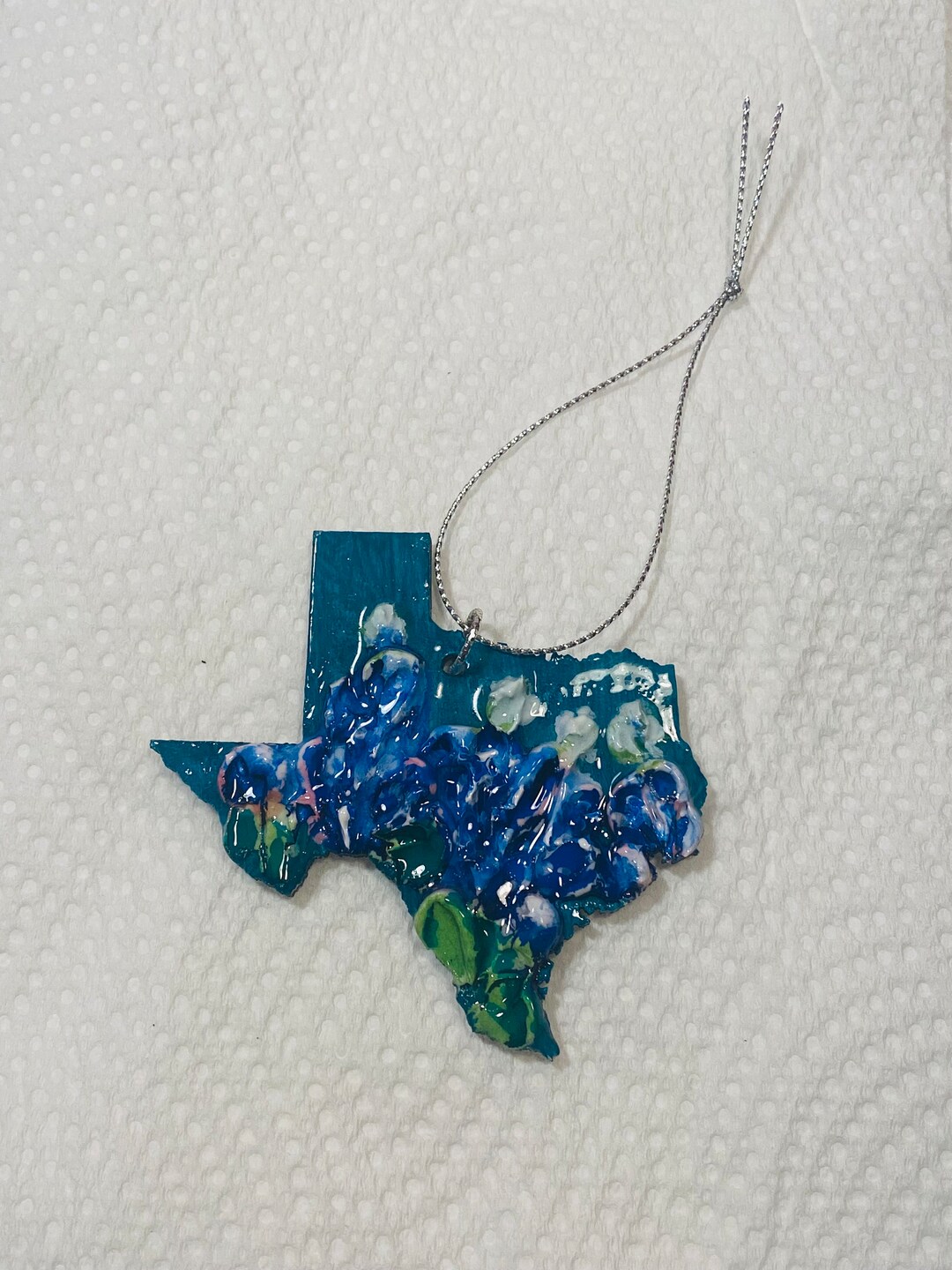 Handpainted Bluebonnets Texas Shaped Ornament - Etsy