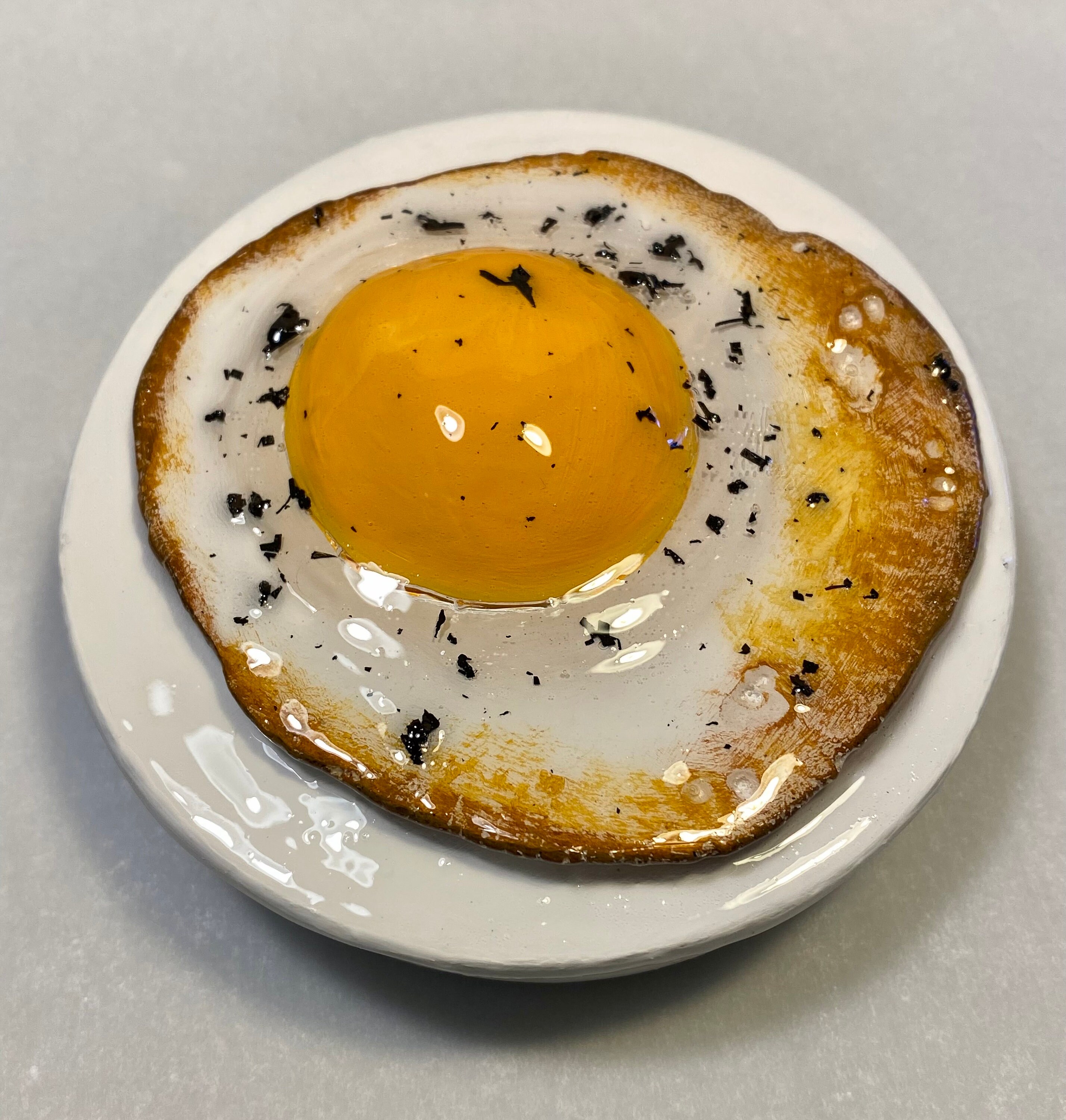Handmade Handpainted Air Dry Clay Fried Peppered Egg Dish - Etsy