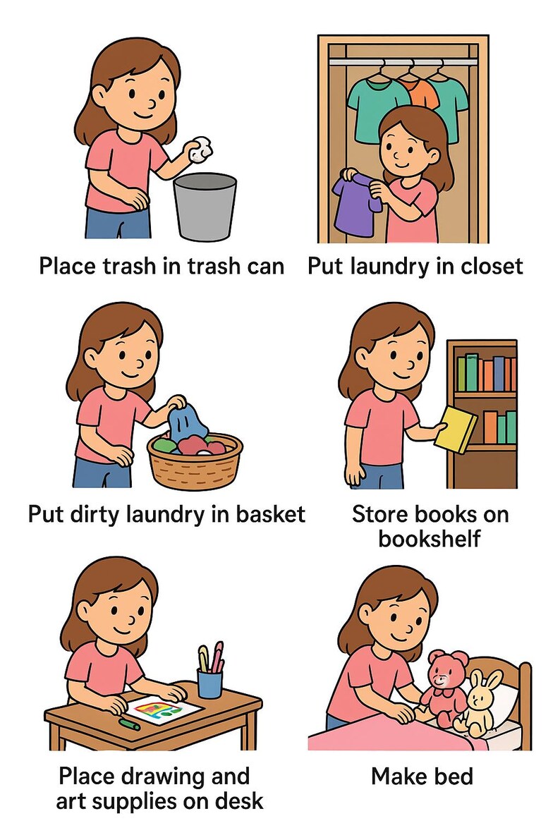 Social Story on How to Clean Room for Kids That Are Neurodivergent ...