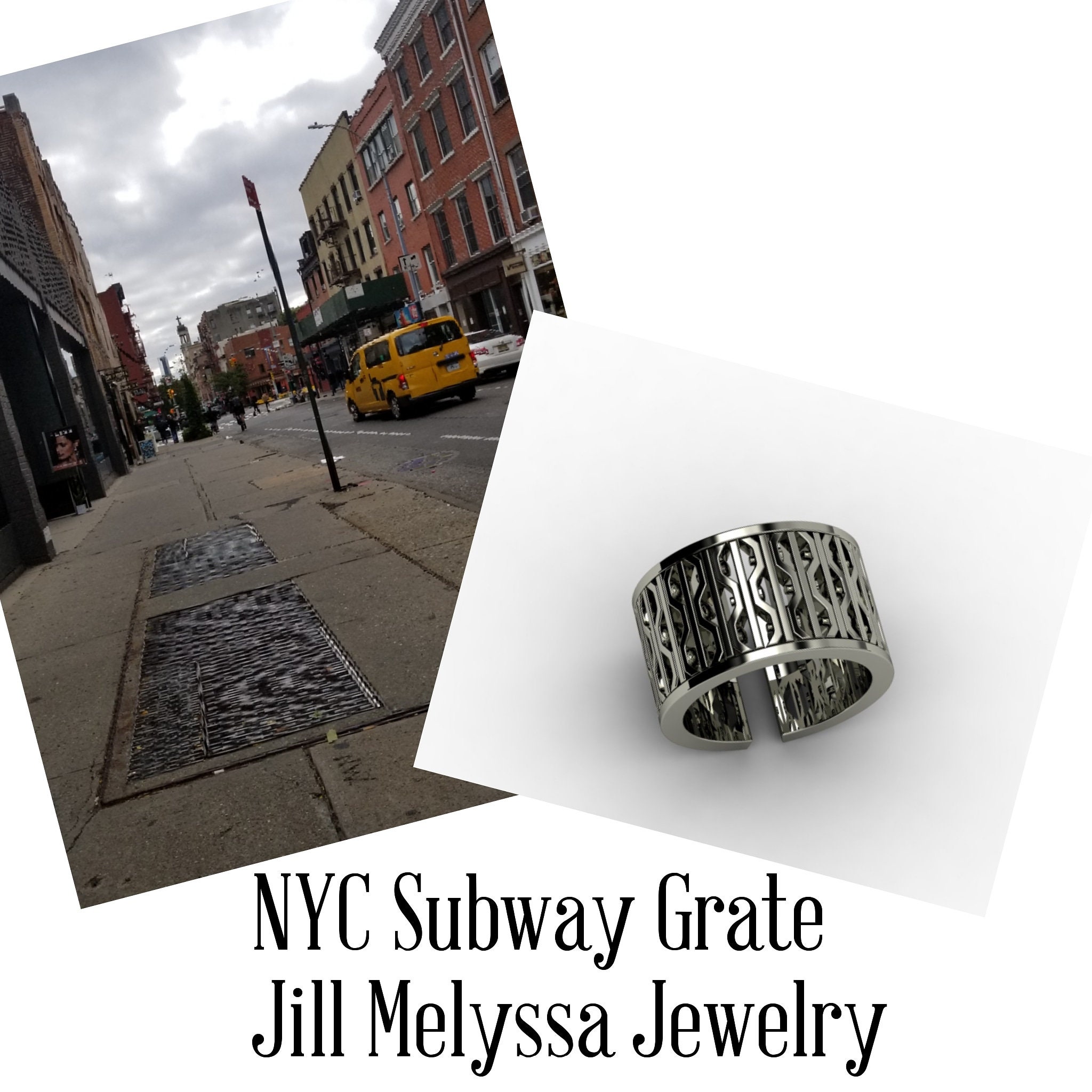 Adjustable New York City Ring Band Subway grates NYC subway | Etsy