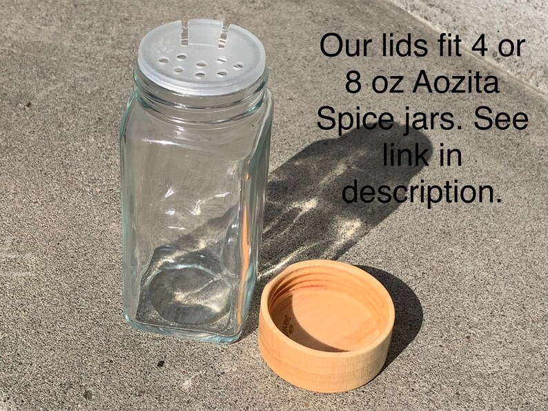 6-pack Wooden Screw-top Spice Jar Lids - Etsy