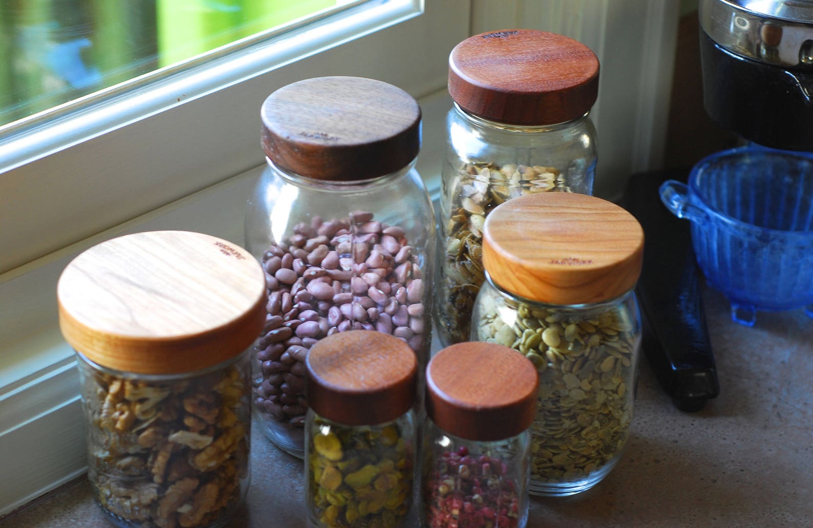 3-pack Regular Mouth Wooden Screw-top Mason Jar Lids - Your Choice of ...