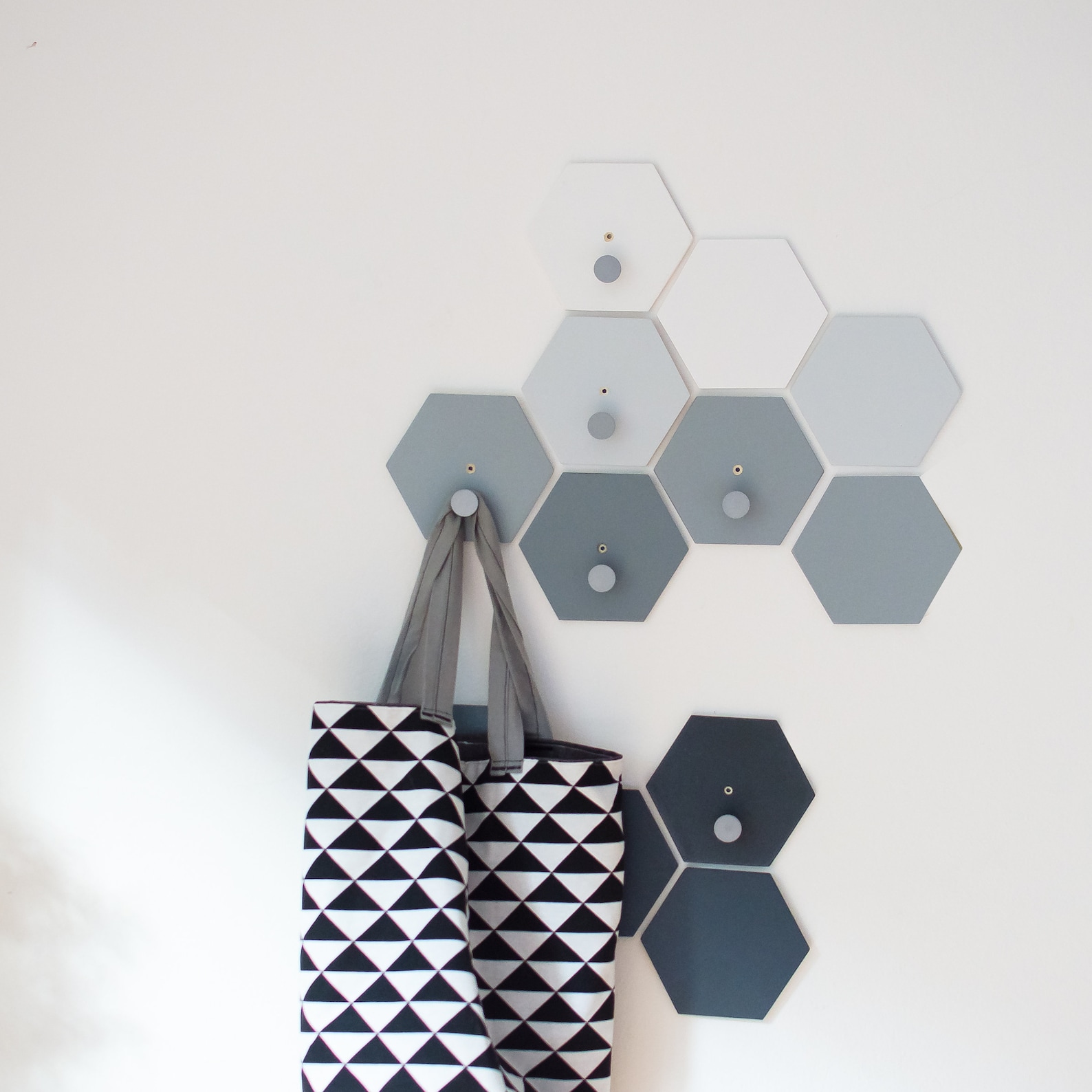 CUSTOM Modern Coat Hook Set, Hexagon Wall Hooks, Mens's Clothes Rack ...