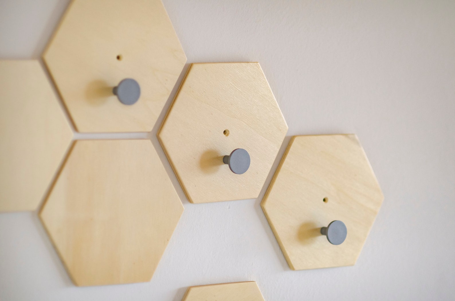 CUSTOM Modern Coat Hook Set, Hexagon Wall Hooks, Mens's Clothes Rack ...