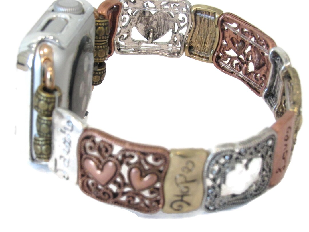 Tri-tone Apple Watch Band: Faith Hope Love, Stretch Bracelet - Etsy