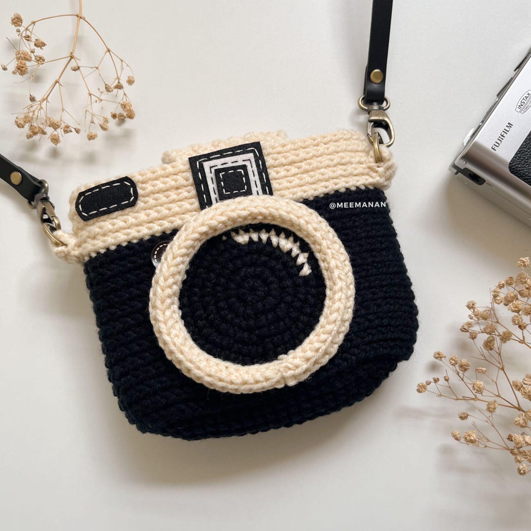 Crochet Camera Bag – Handmade Instax Case, Polaroid Cover - Etsy