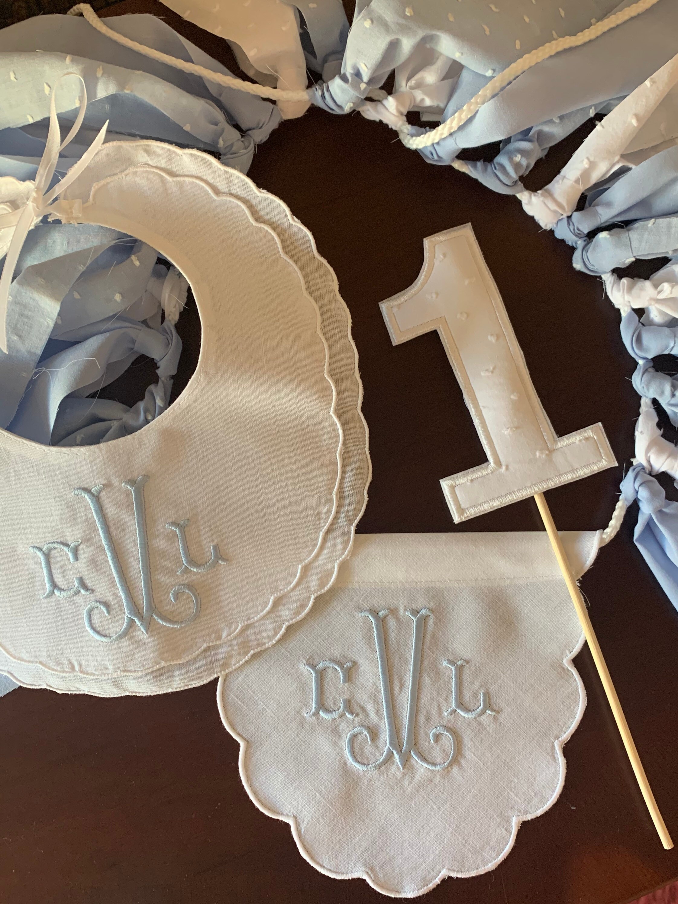 Embroidered Monogram Banner-wall Banner for First | Etsy