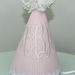 Monogrammed Pink Seersucker Party Hat With White Pompom - Etsy