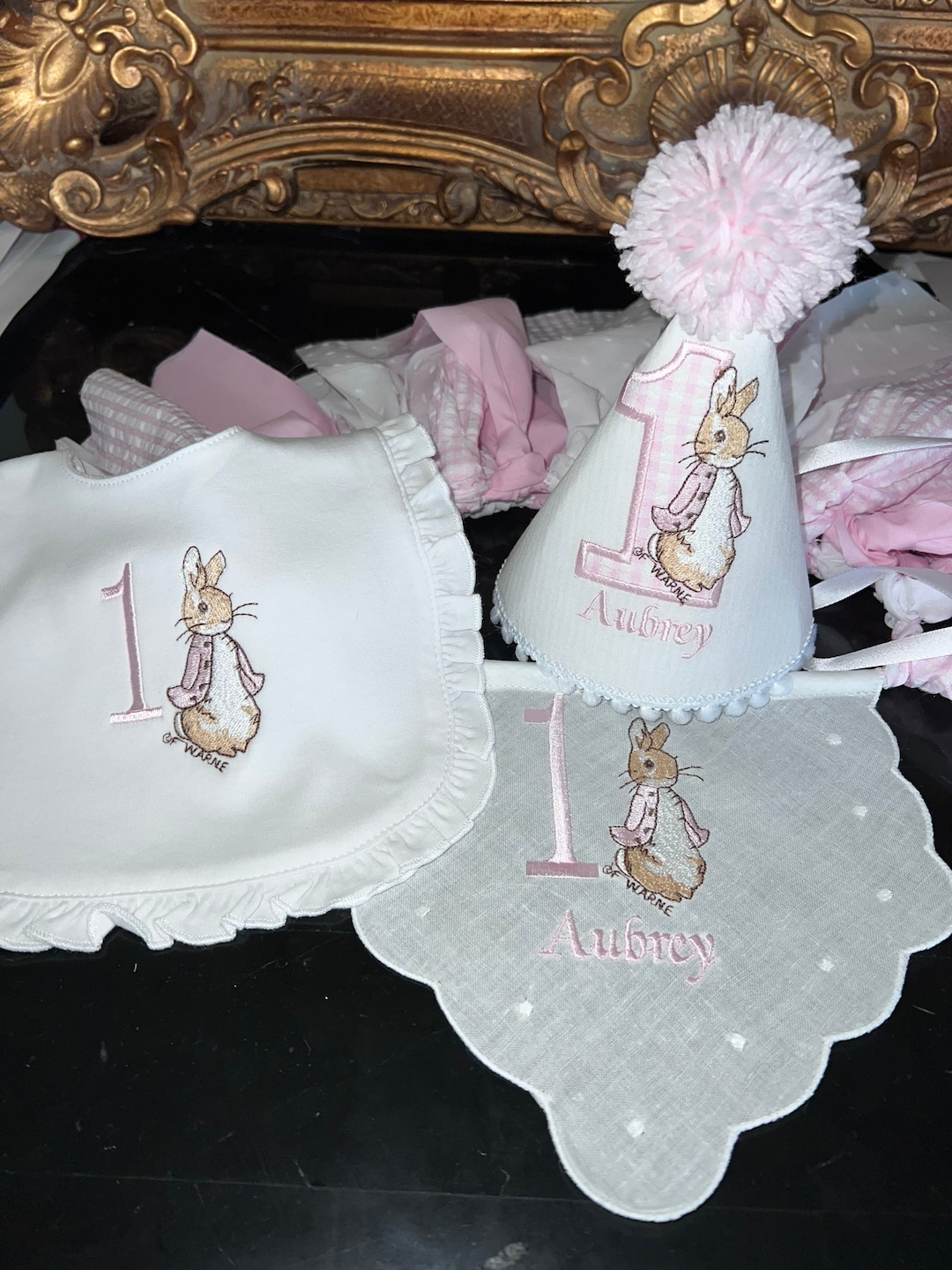 Personalisierte Stickerei Beatrix Potter Peter Rabbit Hochstuhl Banner ...