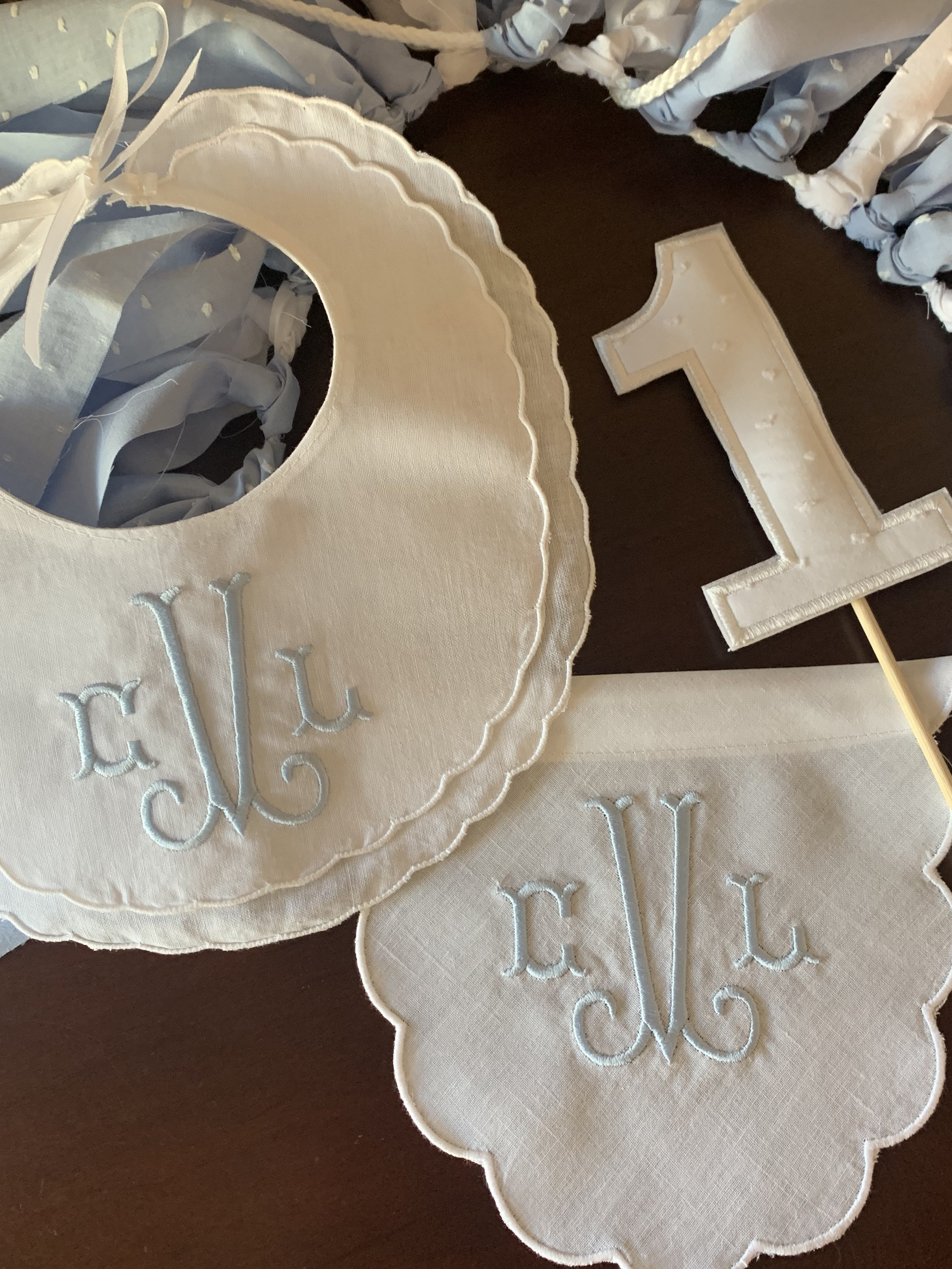 Embroidered Monogram Banner-wall Banner for First | Etsy