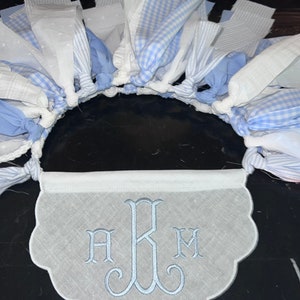 Embroidered Monogram Banner-wall Banner for First Birthday-monogram Bib ...