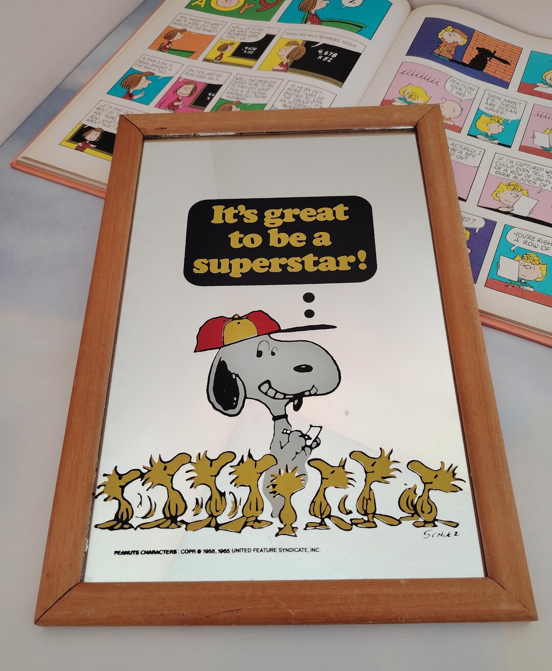 Original 1970's Snoopy It's Great to Be a Superstar Picture Mirror ...