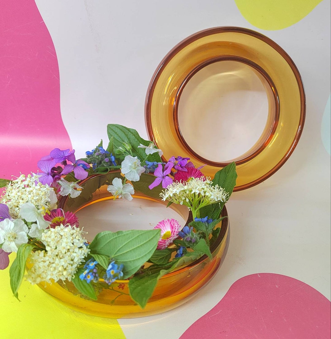 Vintage Amber Glass Posey Ring - Etsy