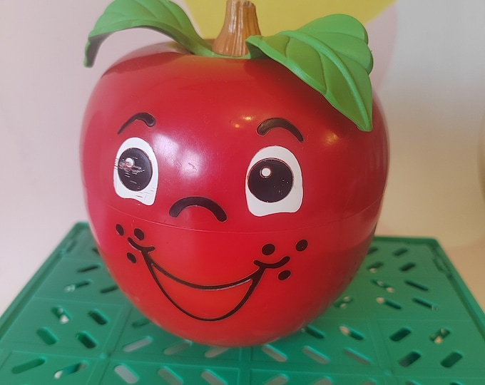 Vintage 1970's Happy Apple Toy/ Vintage Chiming Apple Toy Fisher Price ...