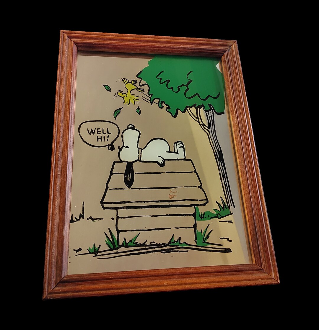 Vintage 1950's Snoopy and Woodstock Picture Mirror/ Vintage Picture ...