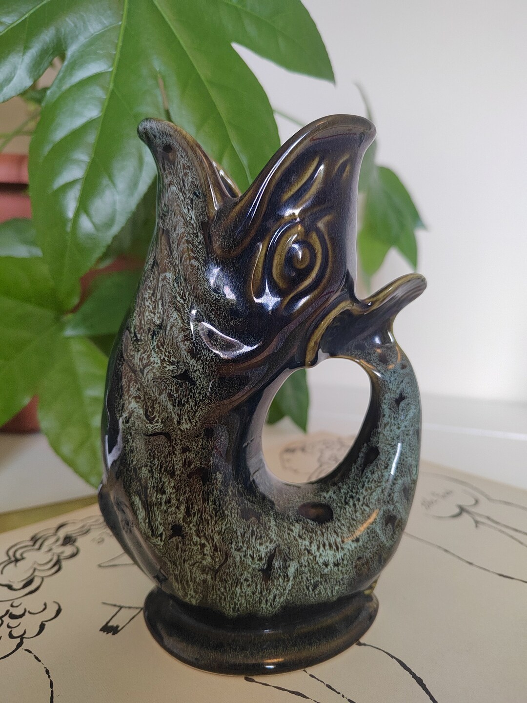 Authentic Vintage Fosters Pottery Small Sized Gurgle/ Guggle/ Glug Fish ...