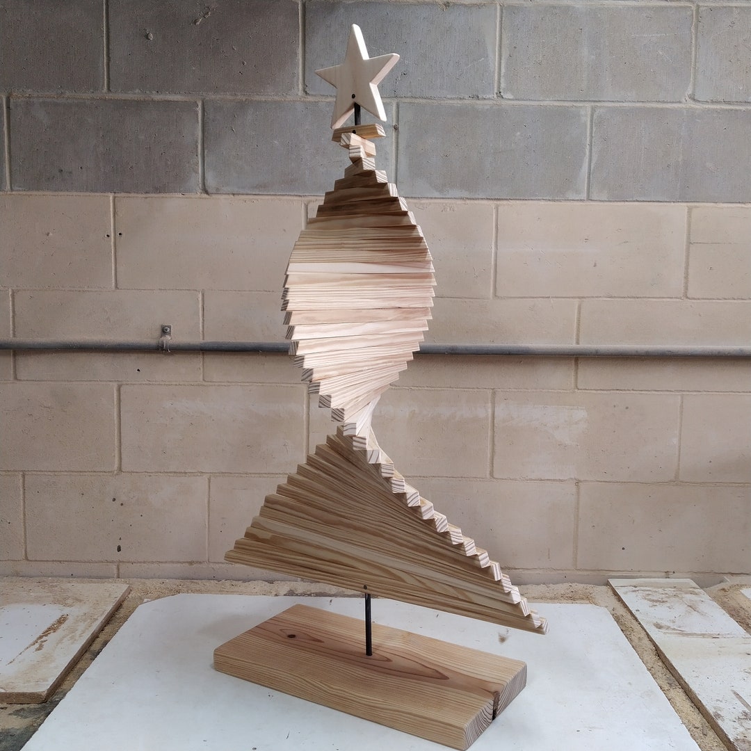 41 Inch Large Wood Spiral Christmas Tree | Wooden Spiral Xmas Tree ...