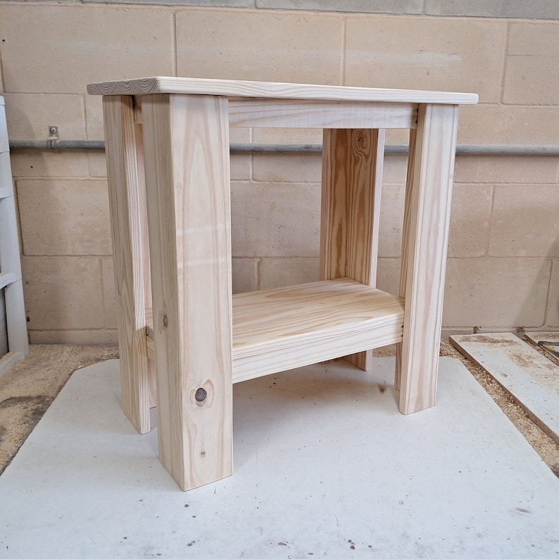 Wood Farmhouse End Table Kit | Easy to Assemble | Unfinished Accent ...